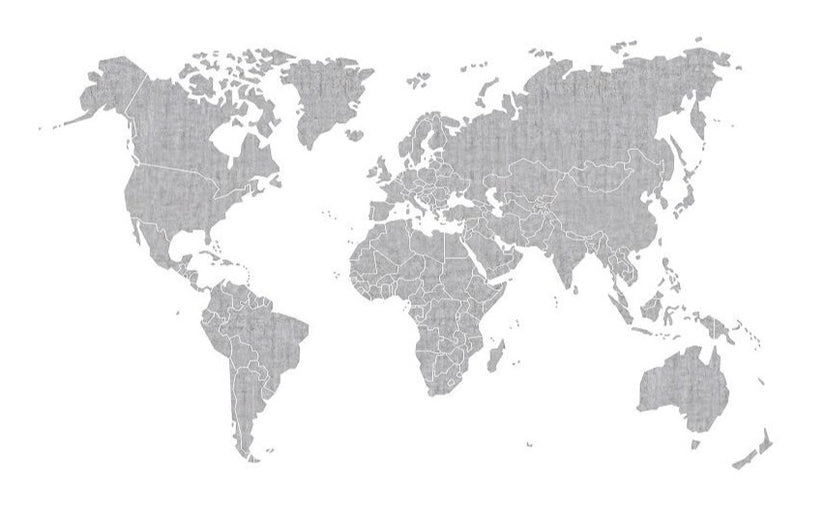 Buy Your Own World Concrete World Map Mural Wallpaper | Monochrome ...